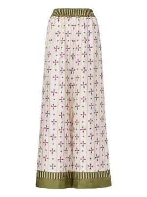 La DoubleJ Printed Silk Twill Palazzo Pants - Multicoloured