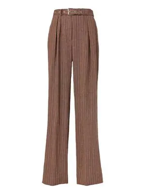 DRIES VAN NOTEN Dries Van Noten Linen-Blend Wide-Leg Trousers With Detachable Belt