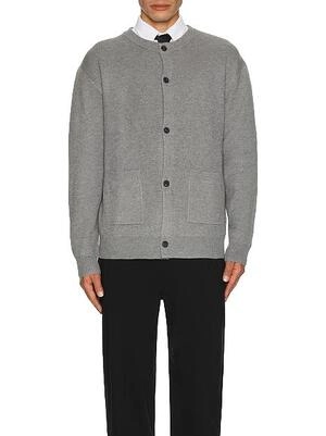 WAO Wool Blend Round Neck Cardigan