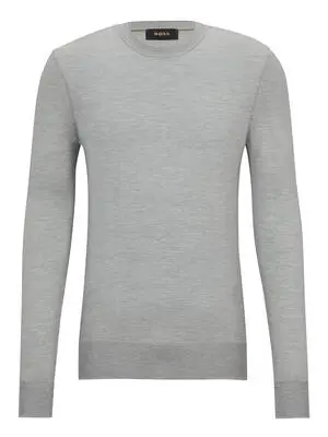 BOSS Fine Knit Mock Neck Sweater - Silver