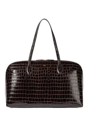 TOTEME Croc-effect Leather Tote Bag - Brown