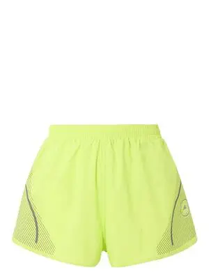 Adidas By Stella McCartney True Pace Printed Recycled-shell Shorts - Green