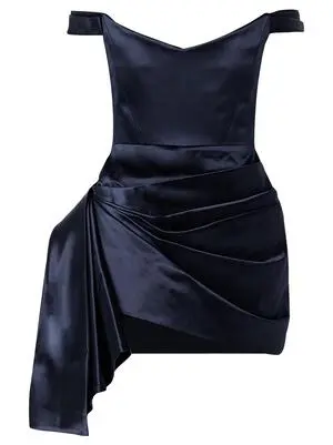Alex Perry Off-the-shoulder Draped Mini Dress - Blue