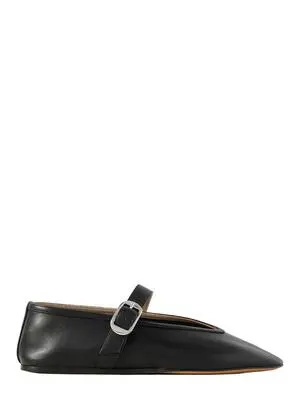 Le Monde Beryl Le Monde Béryl Stella Leather Mary Jane Ballet Flats Black