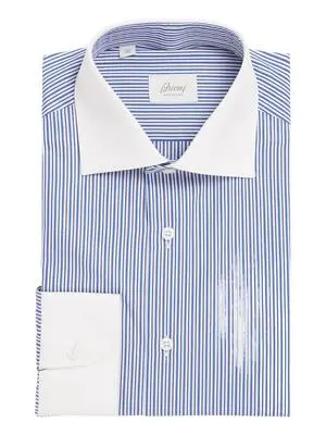 Brioni Cotton Stripe Shirt - Blue