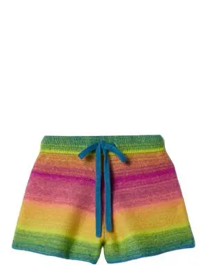 THE ELDER STATESMAN Blurry Stripe Cashmere And Cotton-blend Shorts - Multi