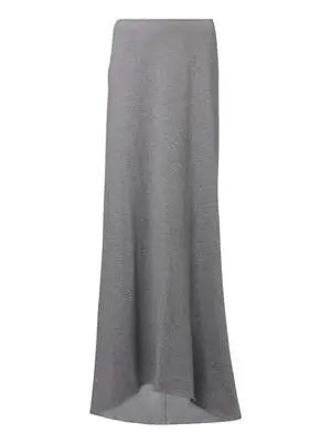 Plan C Cotton Maxi Skirt In Heather - Grey