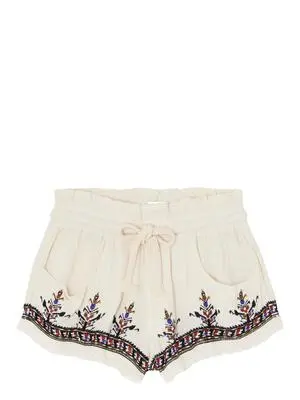 MARANT ETOILE Kriss Embroidered Jacquard Shorts - Neutrals