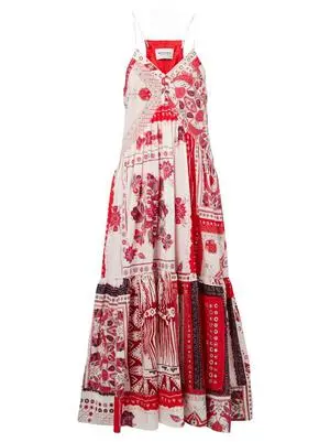 MARANT ETOILE Sabbage Printed Cotton Midi Dress - Red
