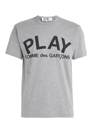 Play Comme Des Garcon Play Logo T-shirt - Grey