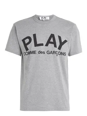 Play Comme Des Garcon Play Logo T-shirt Grey