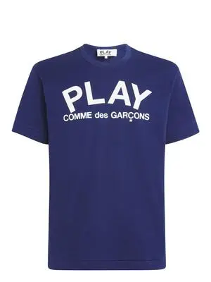 Play Comme Des Garcon Play Logo T-shirt Navy