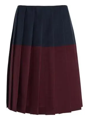 Miu Miu Colourblocked Pleated Wool Midi Skirt - Multi
