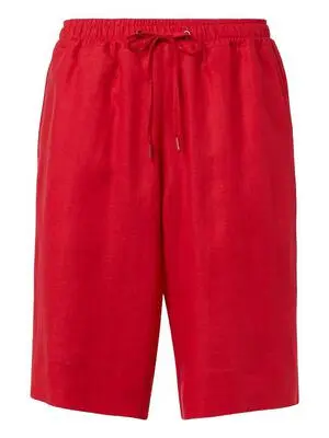 Kiton 100% Linen Drawstring Shorts - Red
