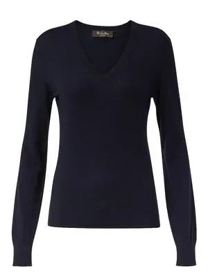 Loro Piana Neo Piuma V-neck Cashmere Sweater - Black