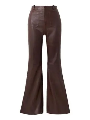Stouls Laurent Leather Flared Trousers - Brown