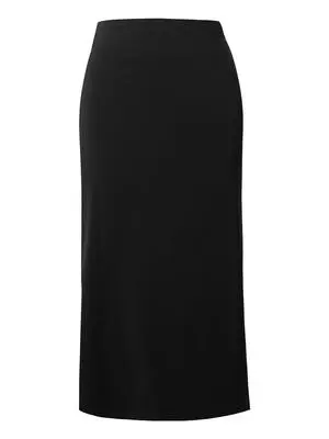 Jacquemus Sablier Draped Crepe-jersey Midi Skirt - Black