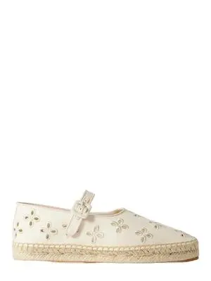 LOEFFLER RANDALL Clover Broderie Anglaise Canvas Espadrilles - Neutrals