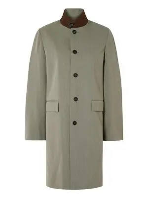 Loro Piana Blain Suede-trimmed Storm System® Wool Coat - Neutrals