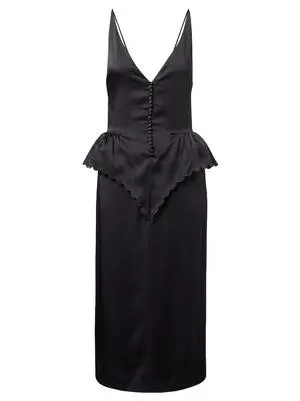 Stella McCartney Open-back Peplum Midi Dress - Black