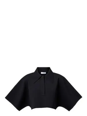 Alaïa Cropped Polo Shirt - Black