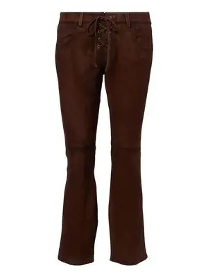 Isabel Marant Étoile Vanel Low-rise Suede Lace-up Pants - Brown
