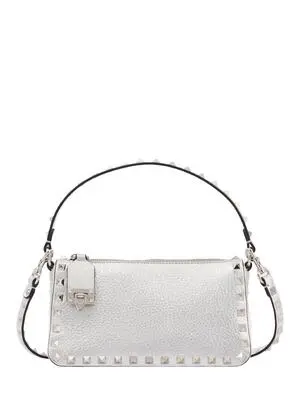 Valentino Garavani Valentino Garavani Rockstud Small Leather Crossbody Bag Silver