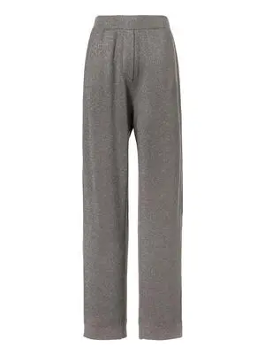 Brunello Cucinelli Cotton-blend Lame Wide-leg Trousers - Grey