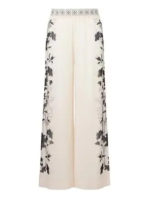 La DoubleJ La DoubleJ Printed Silk Palazzo Trousers Multicoloured