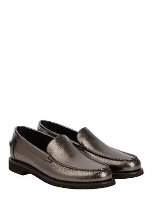 BRUNELLO CUCINELLI Brunello Cucinelli Metallic Leather Loafers