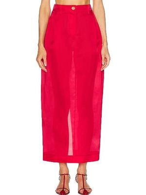 Khaite Lucian Organza Skirt - Raspberry