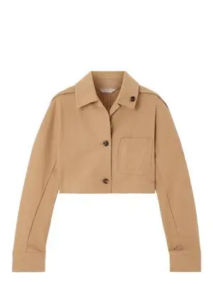 Max Mara Cropped Cotton-blend Gabardine Jacket - Brown