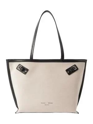 Proenza Schouler Days Canvas Tote With Leather Trim - Neutrals