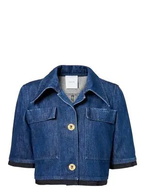 PATOU Cropped Denim Jacket - Blue