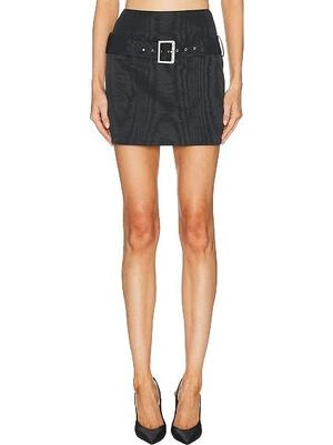 WIEDERHOEFT Moire Mini Skirt - Black