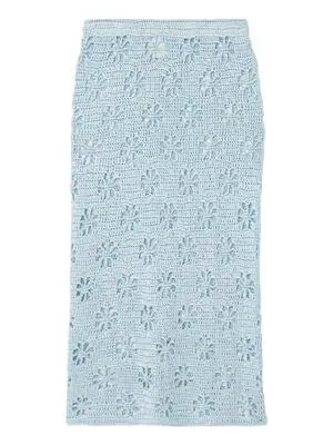 CALLE DEL MAR Calle Del Mar Crocheted Floral Midi Skirt