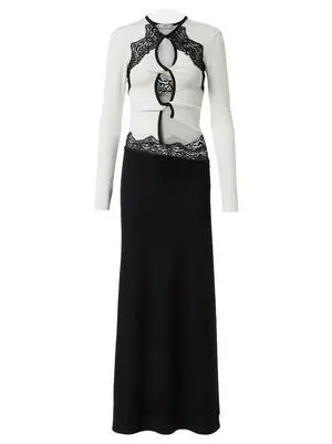 CHRISTOPHER ESBER Lace-trimmed Cutout Maxi Dress