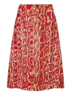 Dries Van Noten Shera Sequined Midi Skirt - Multicoloured