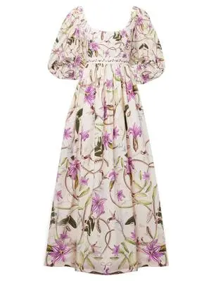 Agua Bendita Viviane Floral Cotton Maxi Dress - Multicoloured