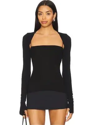 Commando Ballet Body Shrug With Thumbholes - Black