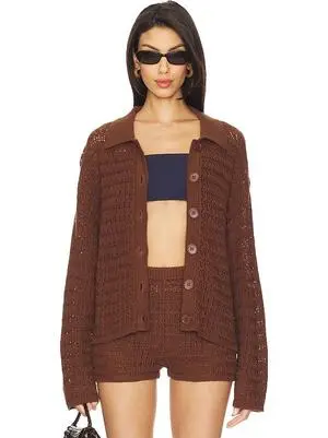 Tularosa Fabiana Button Down Sweater In . Also - Chocolate