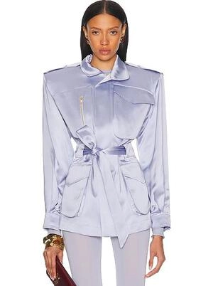 Alexandre Vauthier Satin Tailoring Jacket - Iris
