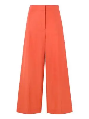 JOSEPH Thurlow Silk And Cotton-blend Wide-leg Pants - Orange