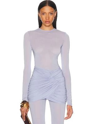 Alexandre Vauthier Long Sleeve Mesh Bodysuit - Iris