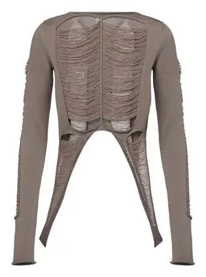Rick Owens Distressed Wool Top - Black