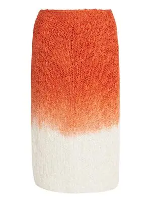 Bottega Veneta Lightweight Wool Silk Overdye Knit Midi Skirt - Multi