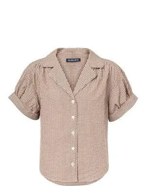 Veronica Beard Ilene Gingham Cotton-blend Shirt - Brown