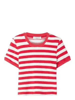 Suzie Kondi Capri Striped Cotton-blend Terry T-shirt - Red