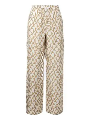 Burberry High-rise Printed Silk Palazzo Pants - Multicoloured