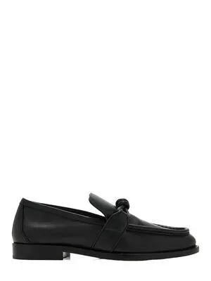 Bottega Veneta Astaire Leather Loafers With Knot Detailing - Black